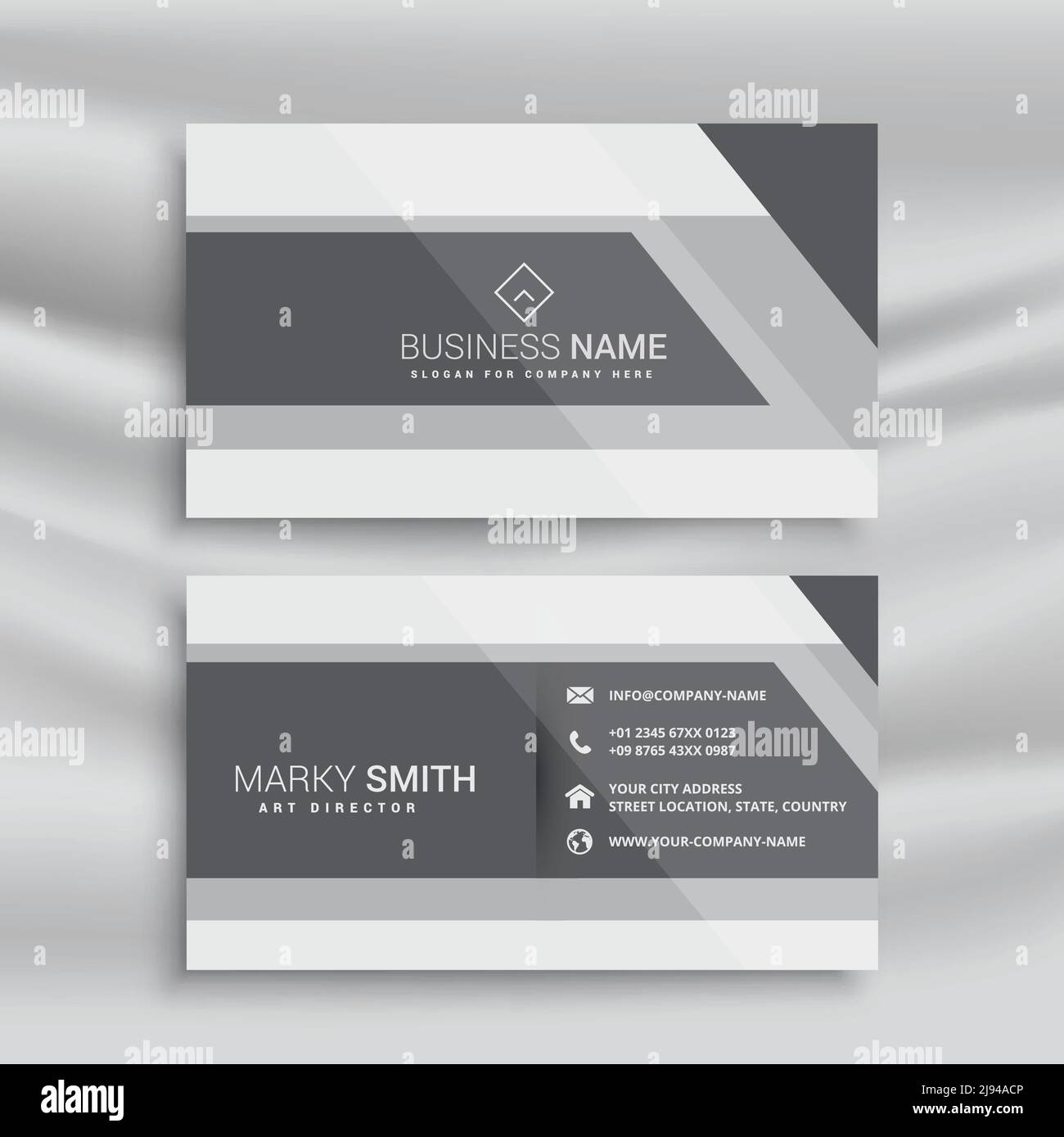 abstract gray business card in geometric style Stock Vector Image & Art ...