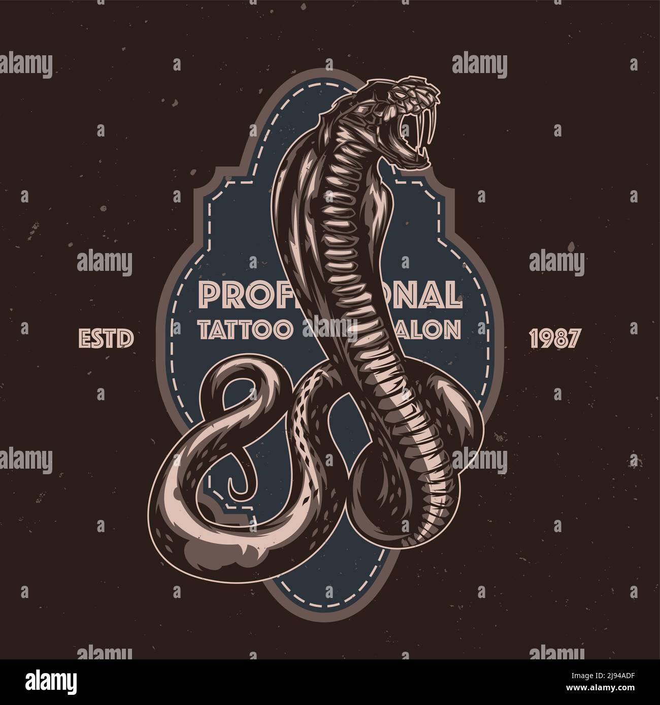 T-shirt or poster design with illustration of snake Stock Vector Image ...