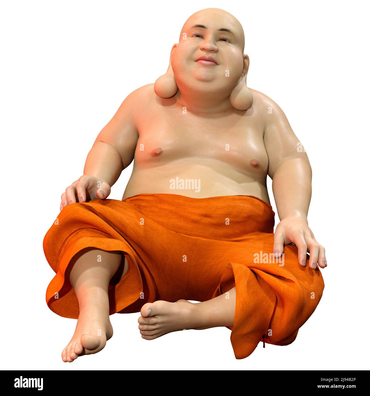 3D rendering of a Budai, a magical being from Asian folklore, isolated ...