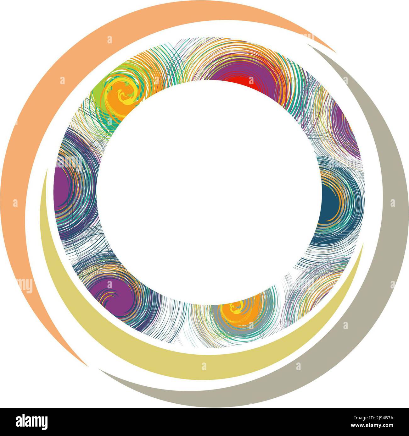 Floral spiral elements border frame hi-res stock photography and images ...