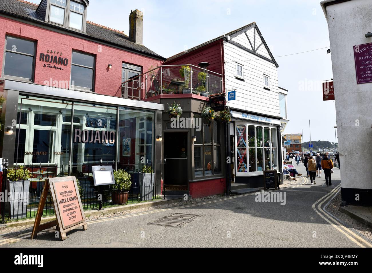 Padstow Harbour and People Cornwall England uk Stock Photo - Alamy
