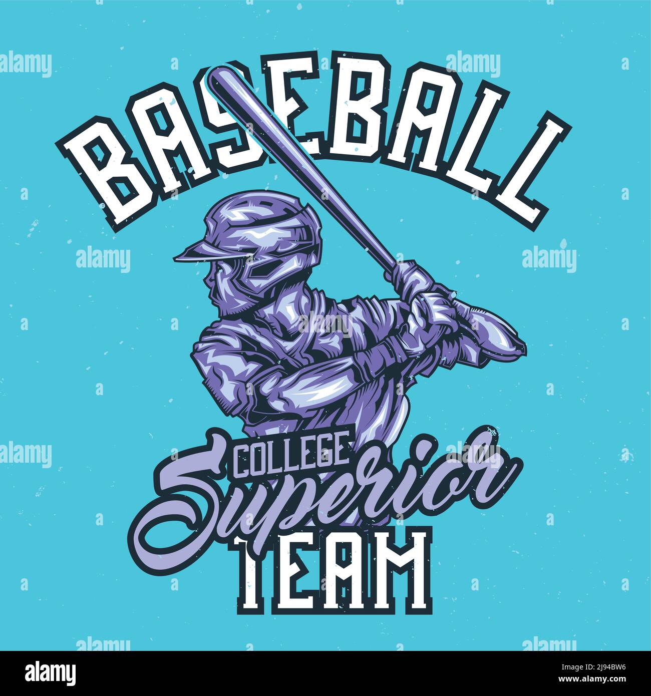 T-shirt or poster design with illustration of baseball player Stock ...