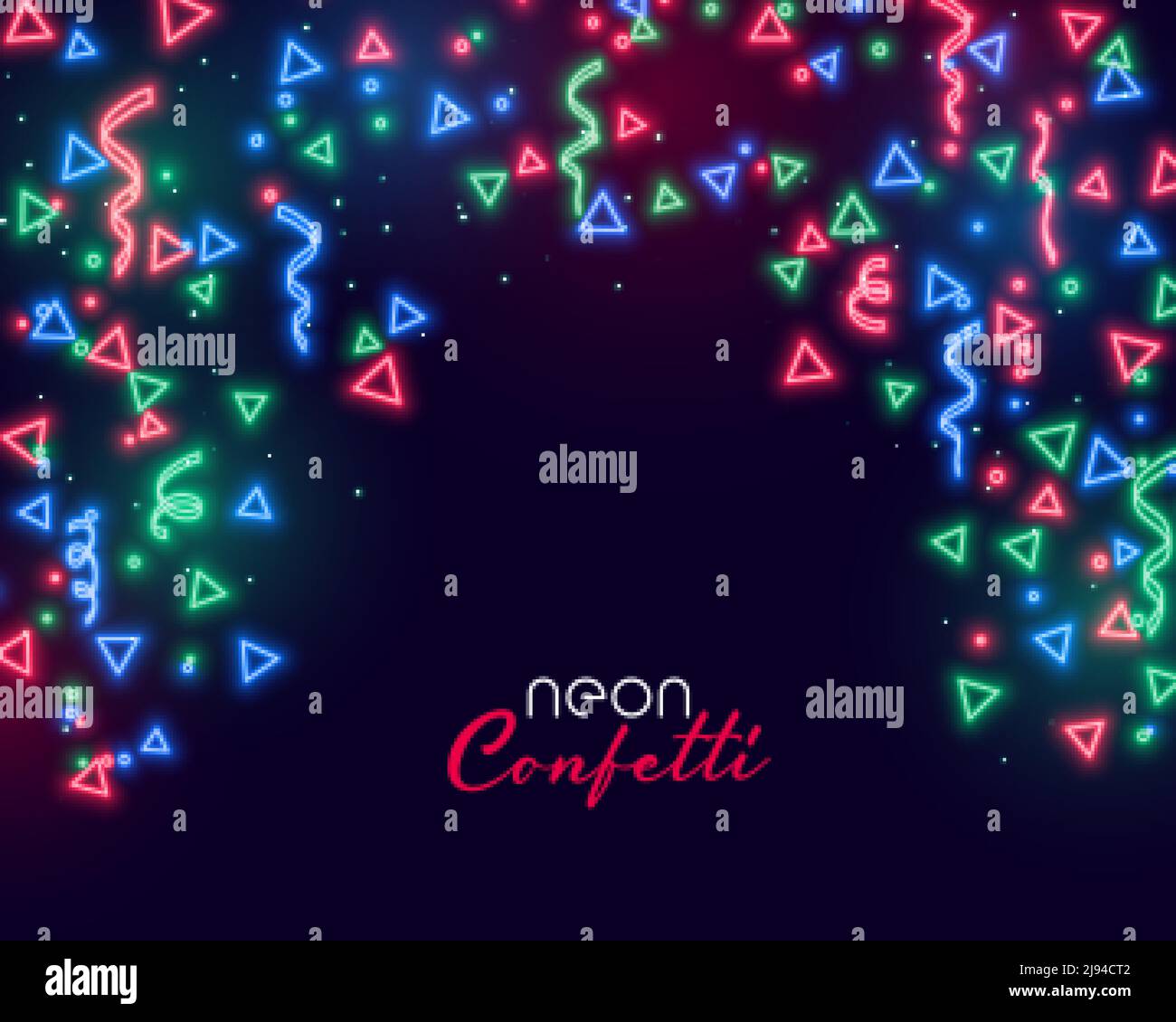 abstract confetti background in colorful neon glowing style Stock ...