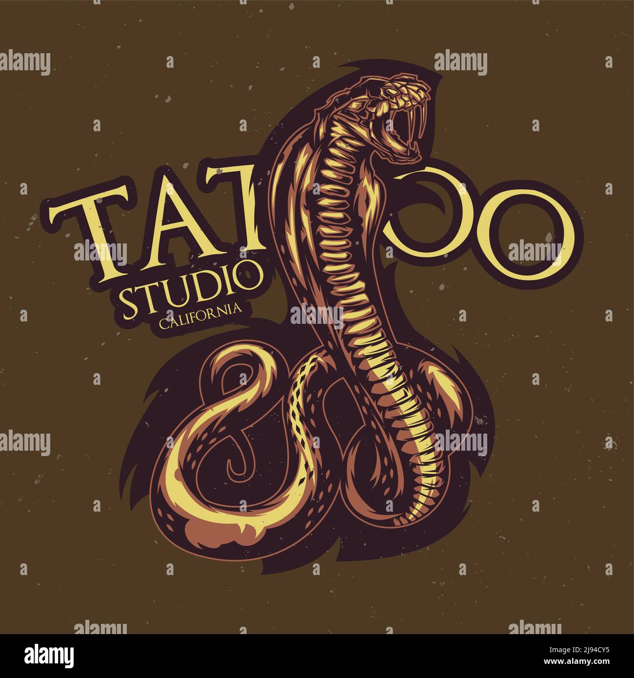 T-shirt or poster design with illustration of snake Stock Vector Image ...