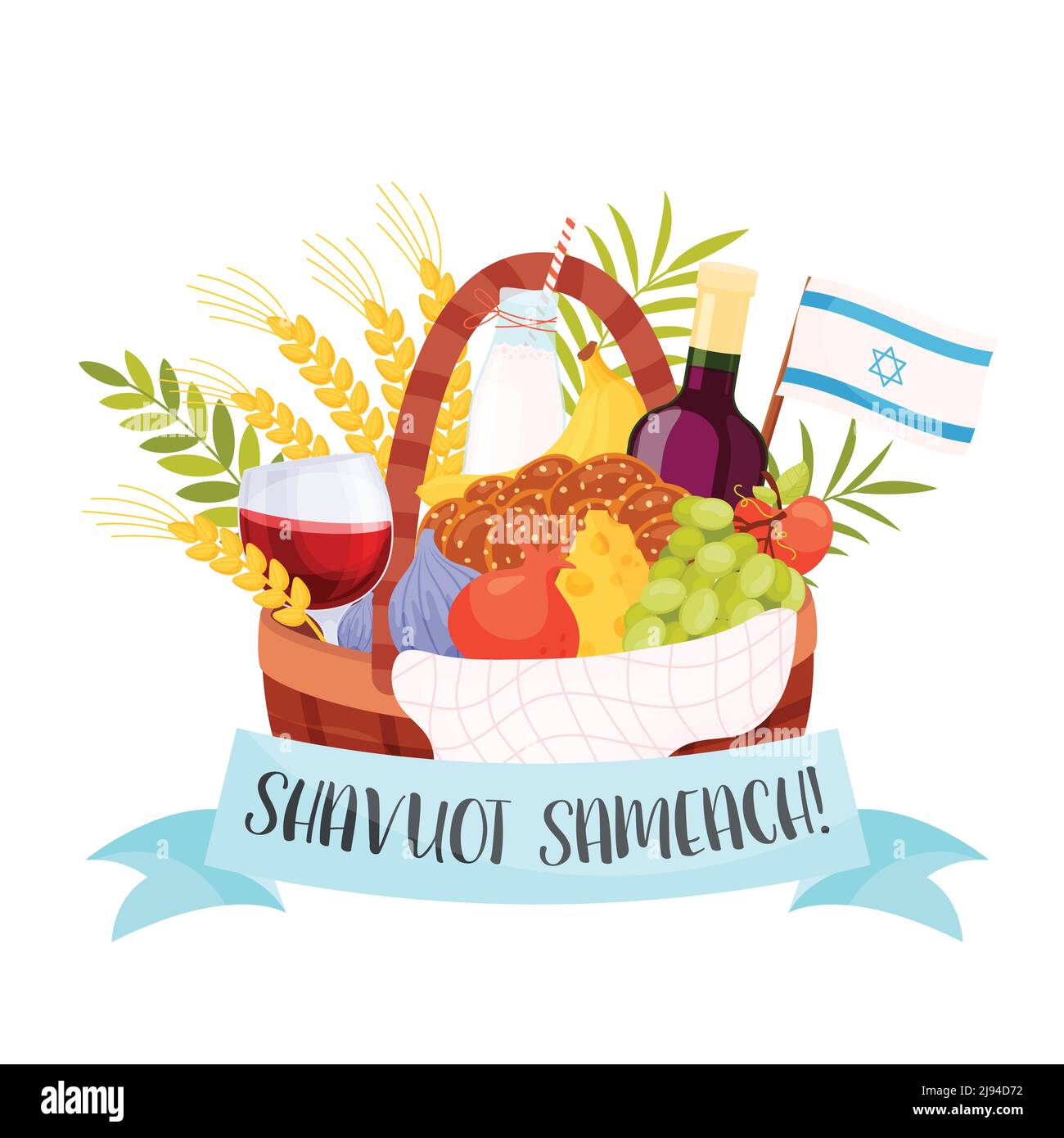 Happy Shavuot day Stock Vector Image & Art - Alamy