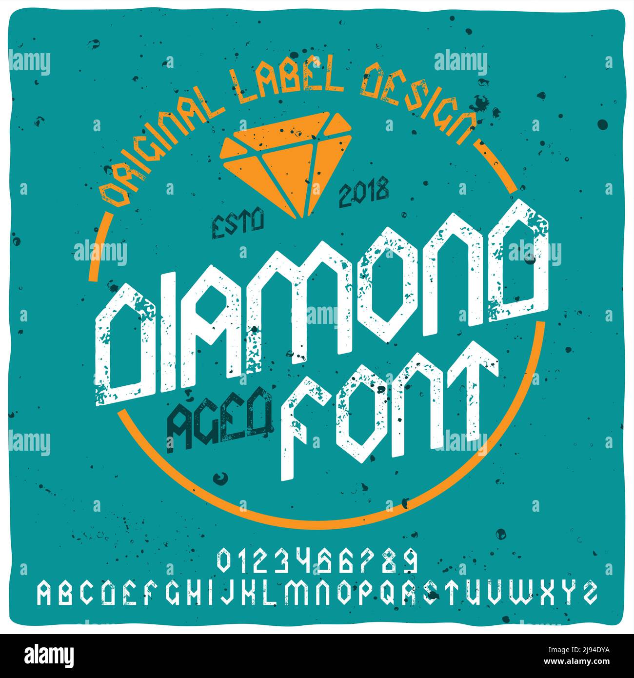 Vintage label typeface named "Diamond". Good handcrafted font for any ...