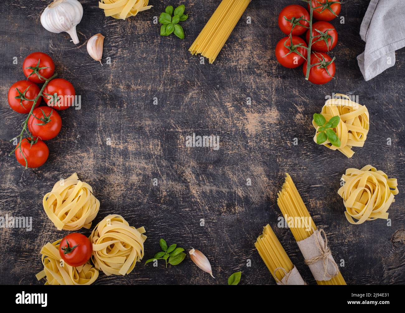 Italian pasta spaghetti and tagliatelle Stock Photo - Alamy