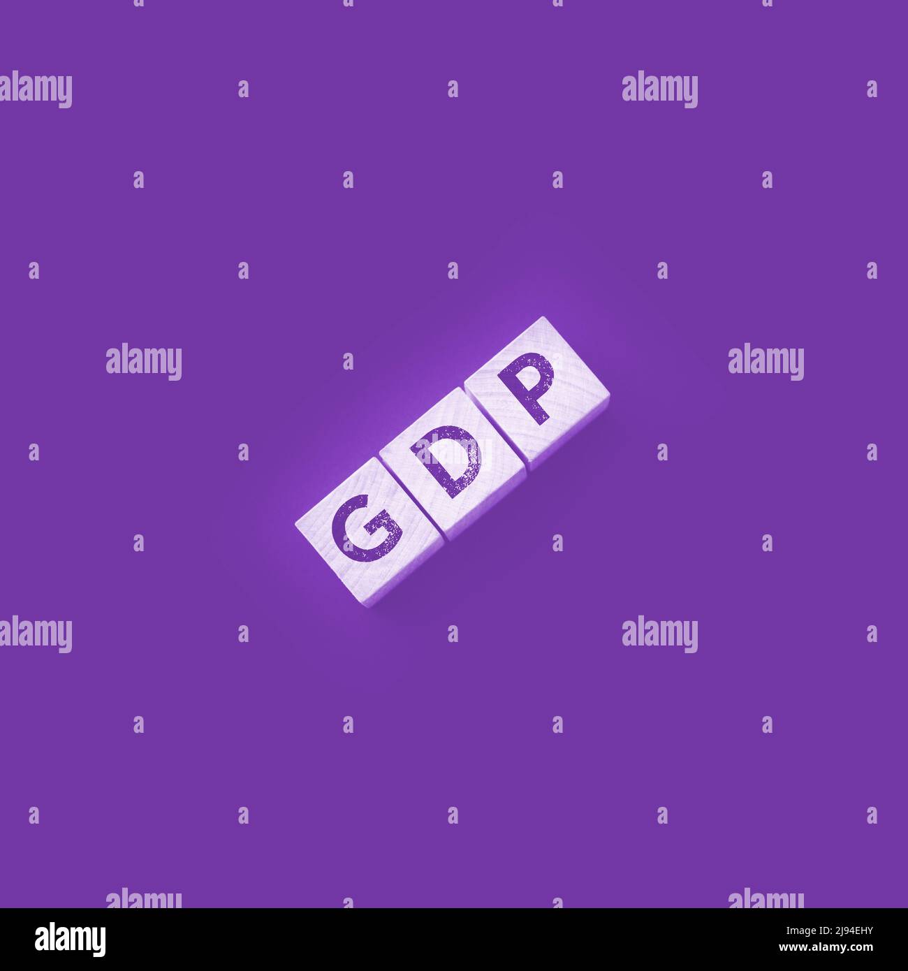GDP, Gross Domestic Product concept, cube wooden block with alphabet ...