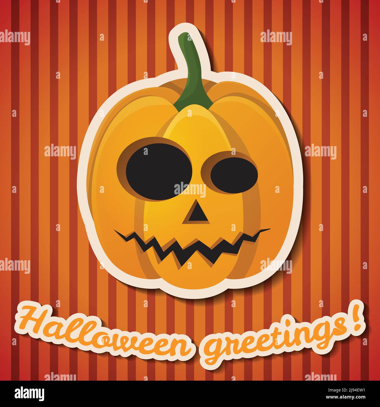 Halloween party festive poster with paper inscription and evil scary ...