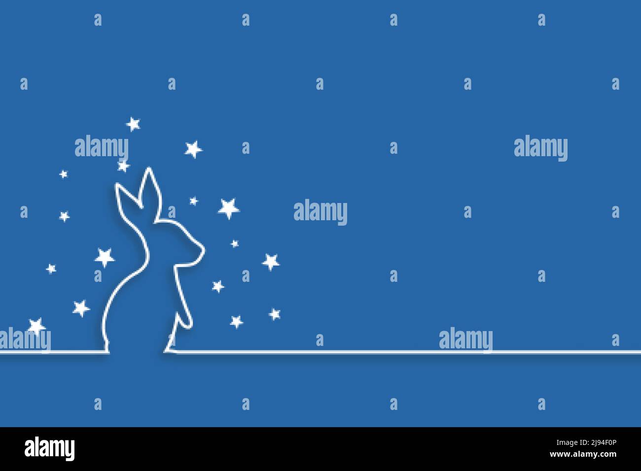 rabbit with stars in line style design Stock Vector Image & Art - Alamy