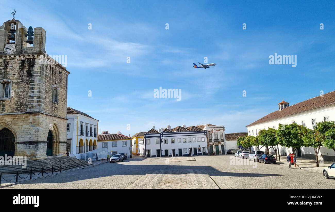 Faro, Portugal - April, 2022: Flying airplane "Jet2holidays" over the ...