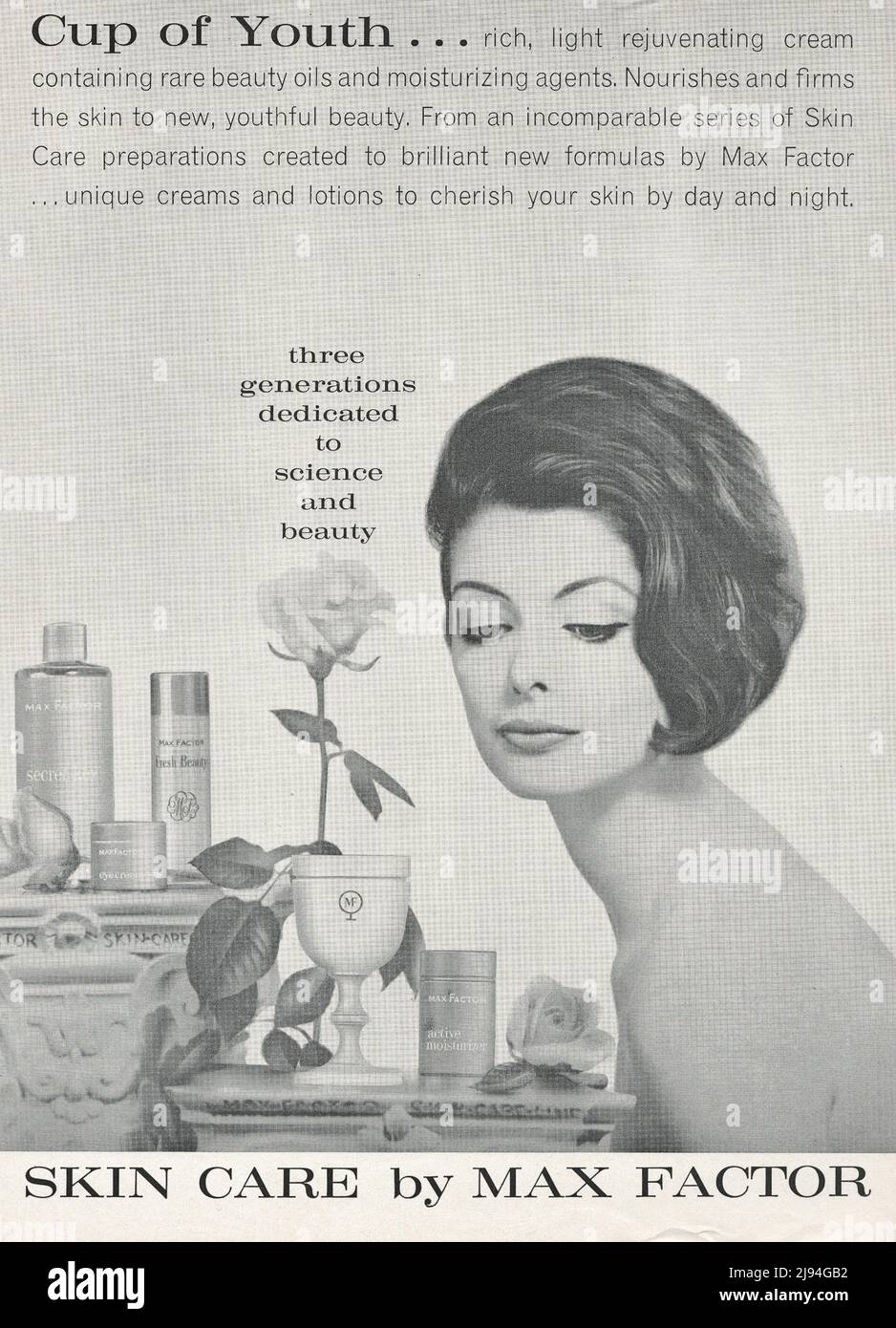 Max Factor skin care products vintage paper advertisement advert 1980s ...