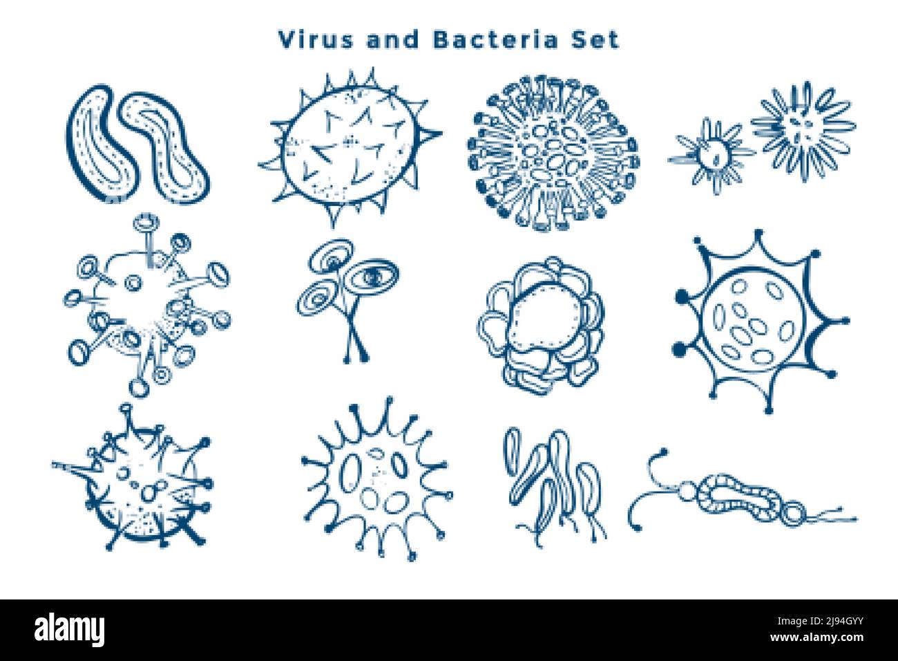 Bacteria doodle Stock Vector Images - Alamy