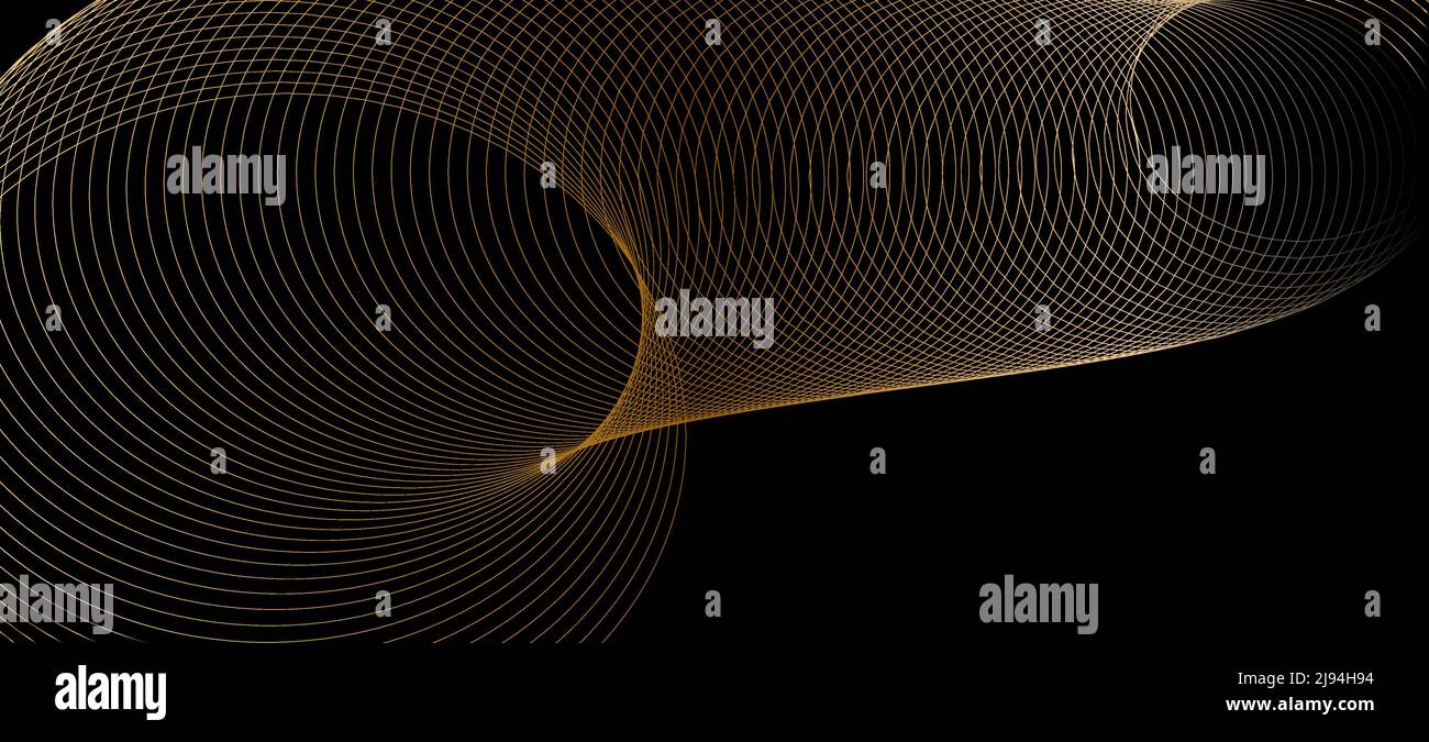 Abstract golden wire on a black background, vector illustration Stock ...