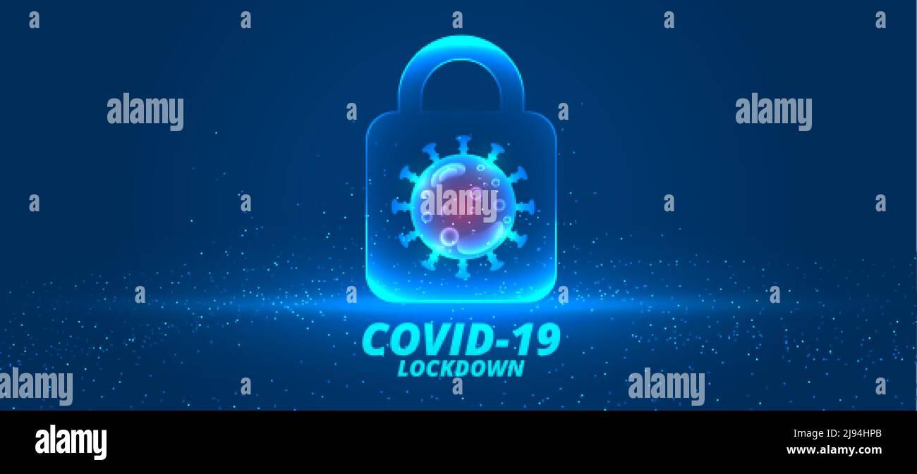 coronavirus lockdown background with virus cell design Stock Vector ...
