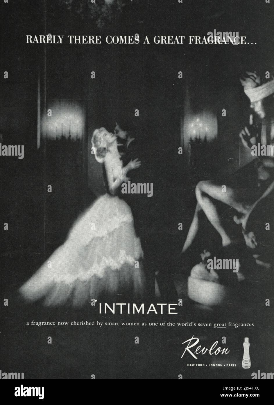 Revlon intimate vintage paper advertisement advert 1980s 1970s Stock ...