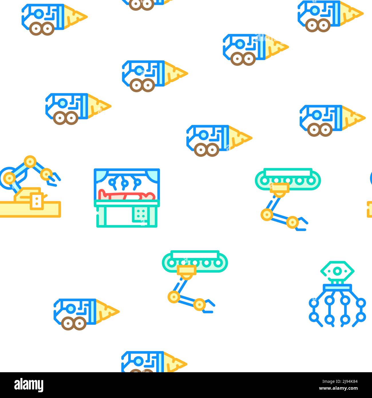 Robot Future Electronic Equipment Icons Set Vector Stock Vector Image ...