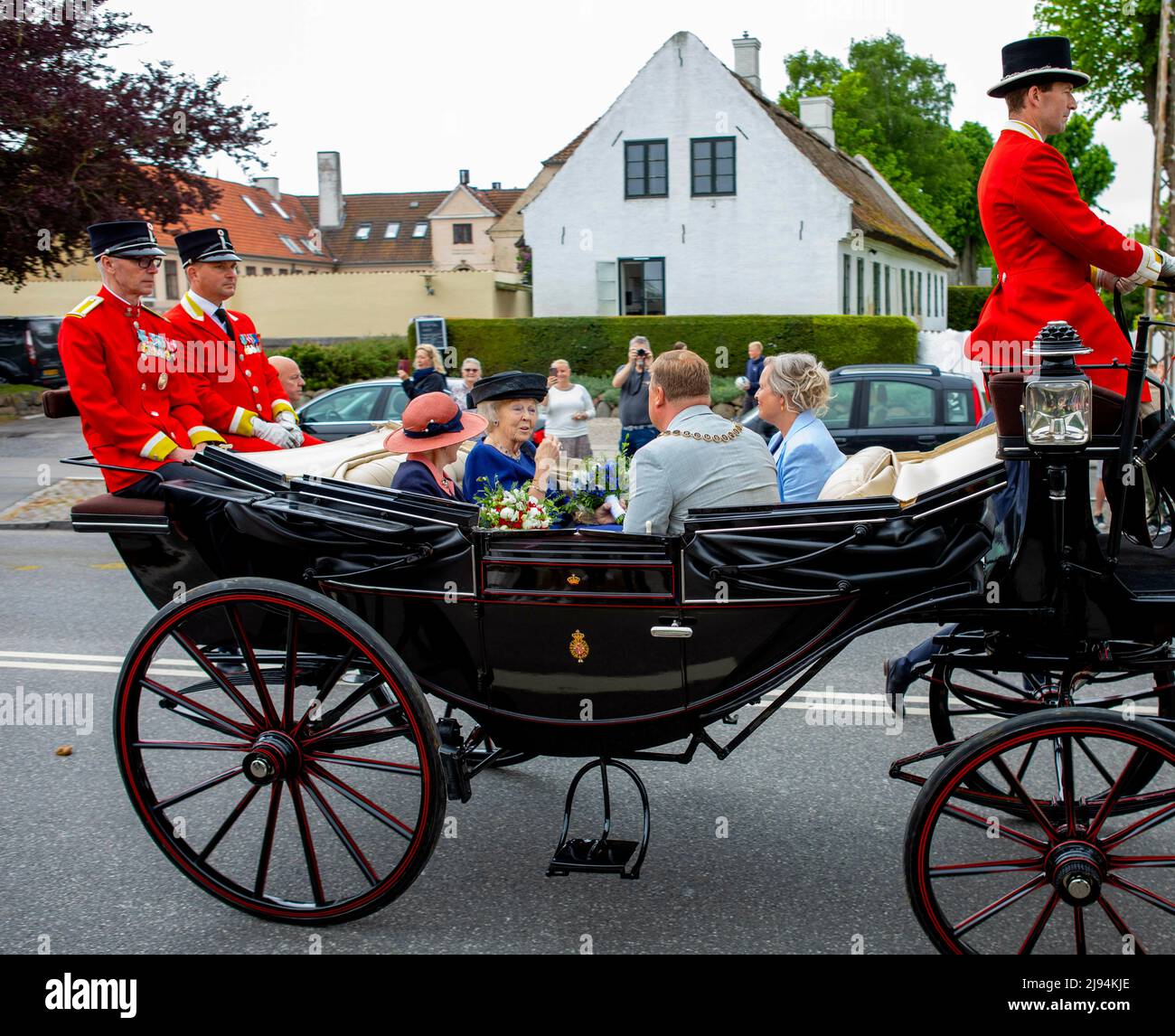 Dragor, on May 20, 2022, Princess Beatrix of The Netherlands and Queen ...