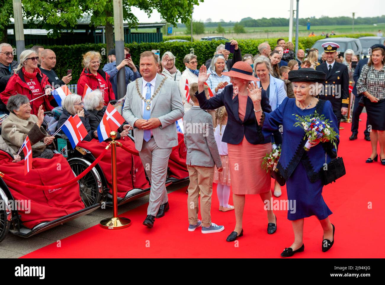 Dragor, on May 20, 2022, Princess Beatrix of The Netherlands and Queen ...