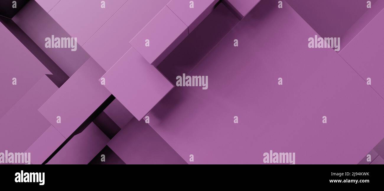 Abstract Shiny Geometric Blocks Modern Deep Violet Banner Background ...
