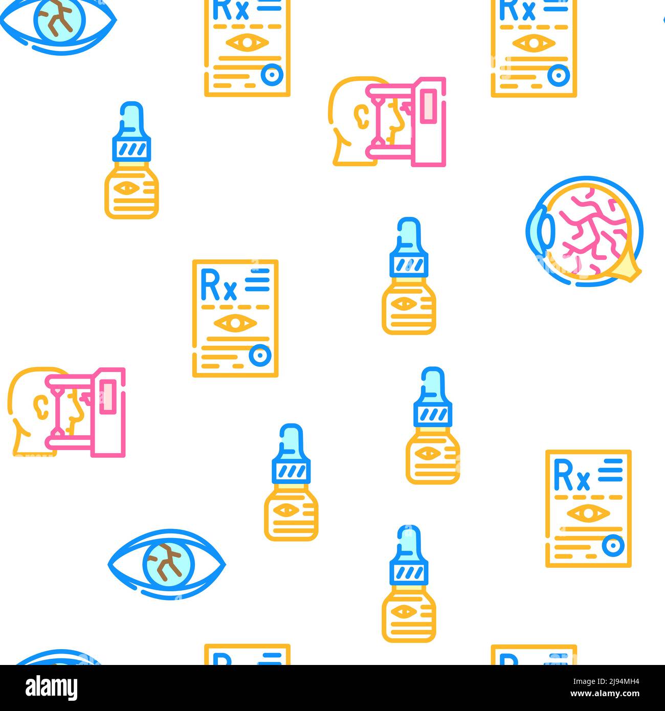 Ophthalmology Eye Disease Treat Icons Set Vector Stock Vector Image ...