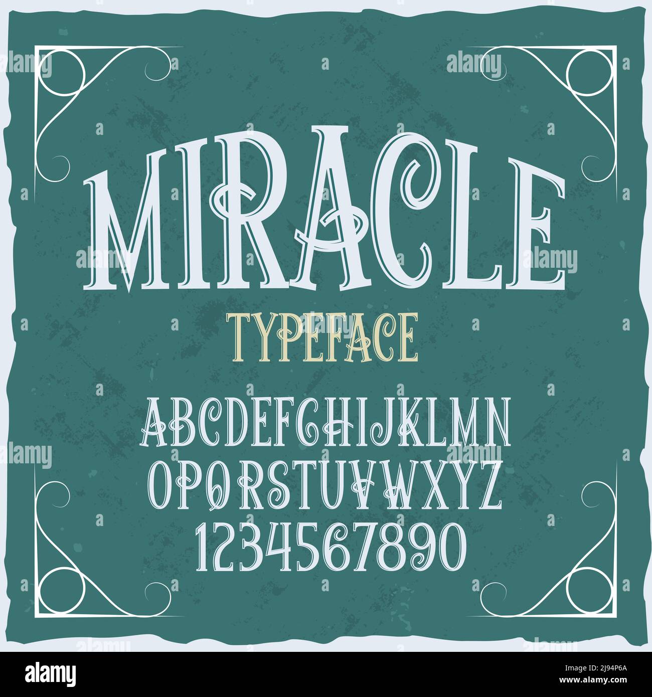 Original label typeface named "Miracle". Good handcrafted font for any ...
