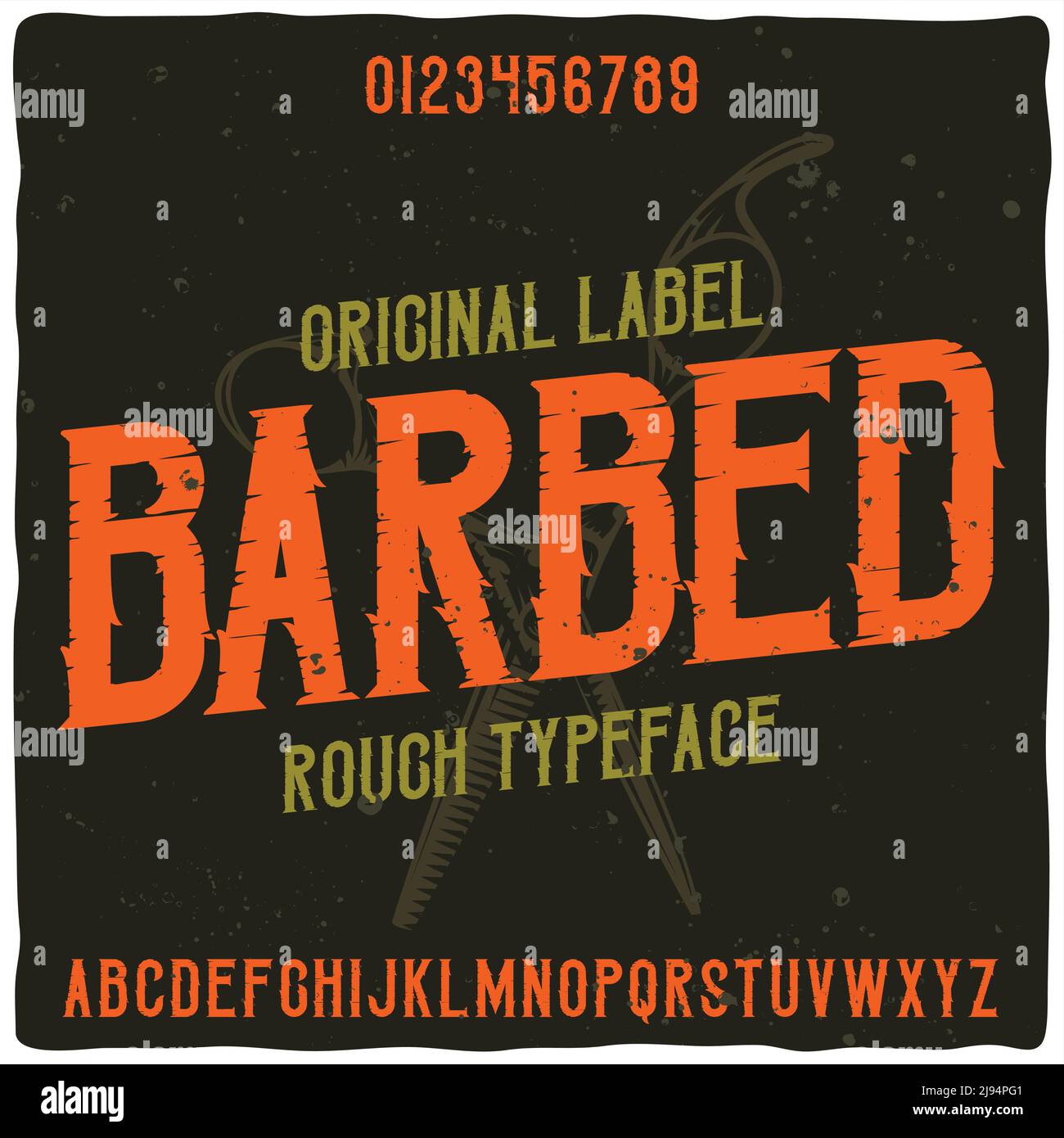 Original label typeface named "Barbed". Good handcrafted font for any ...