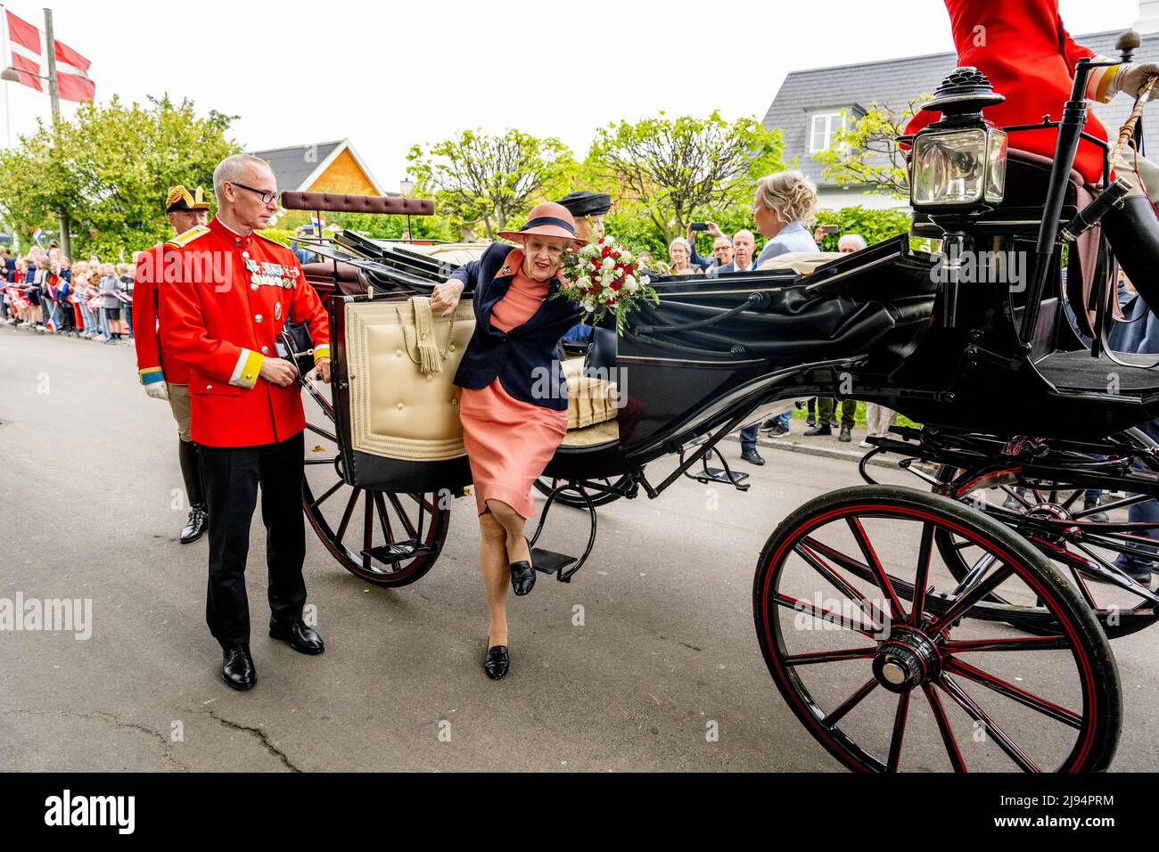 Queen Margrethe of Denmark during a visit to Dragor Cityhall, a ...