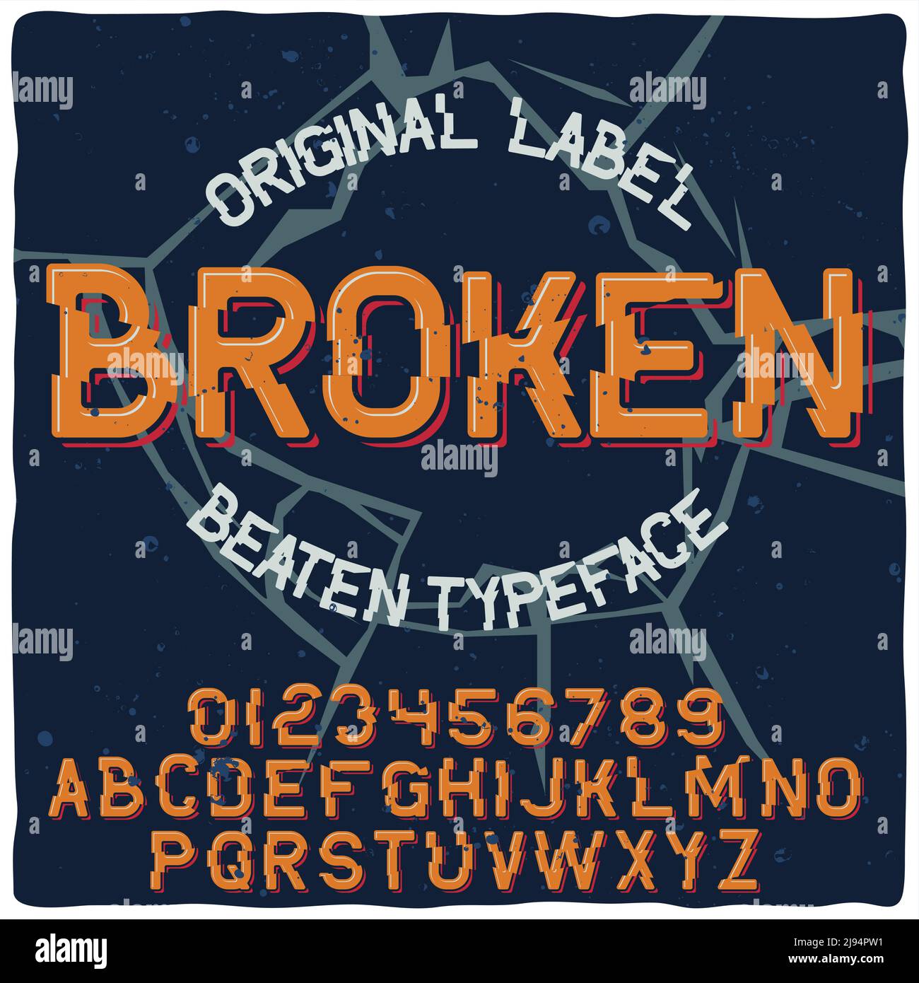 Original label typeface named "Broken". Good handcrafted font for any ...