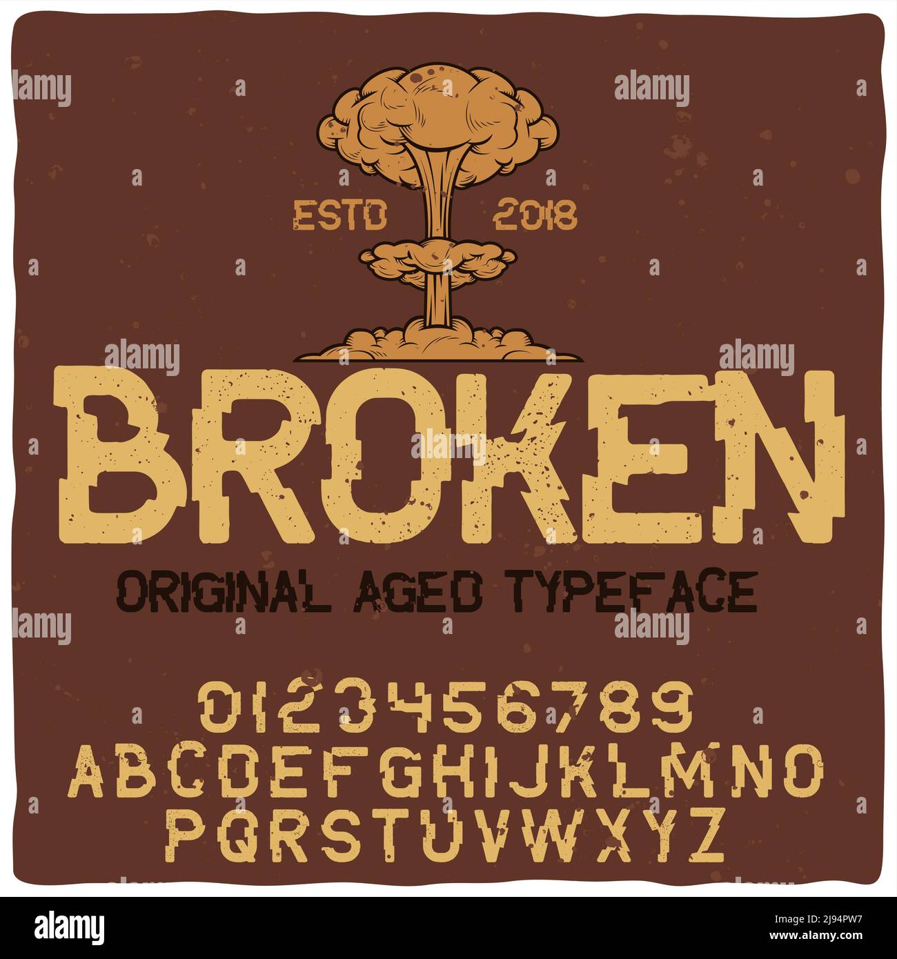 Original label typeface named "Broken". Good handcrafted font for any ...