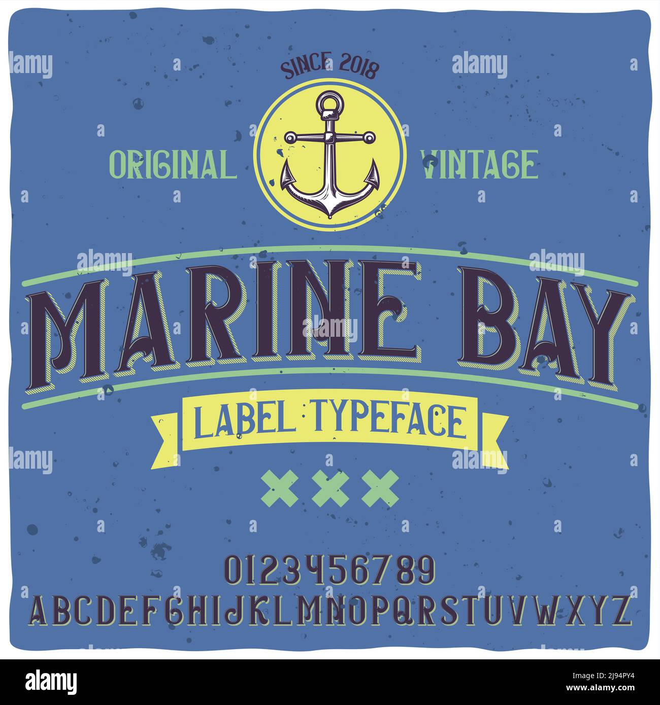 Original label typeface named "Marine Bay". Good handcrafted font for ...