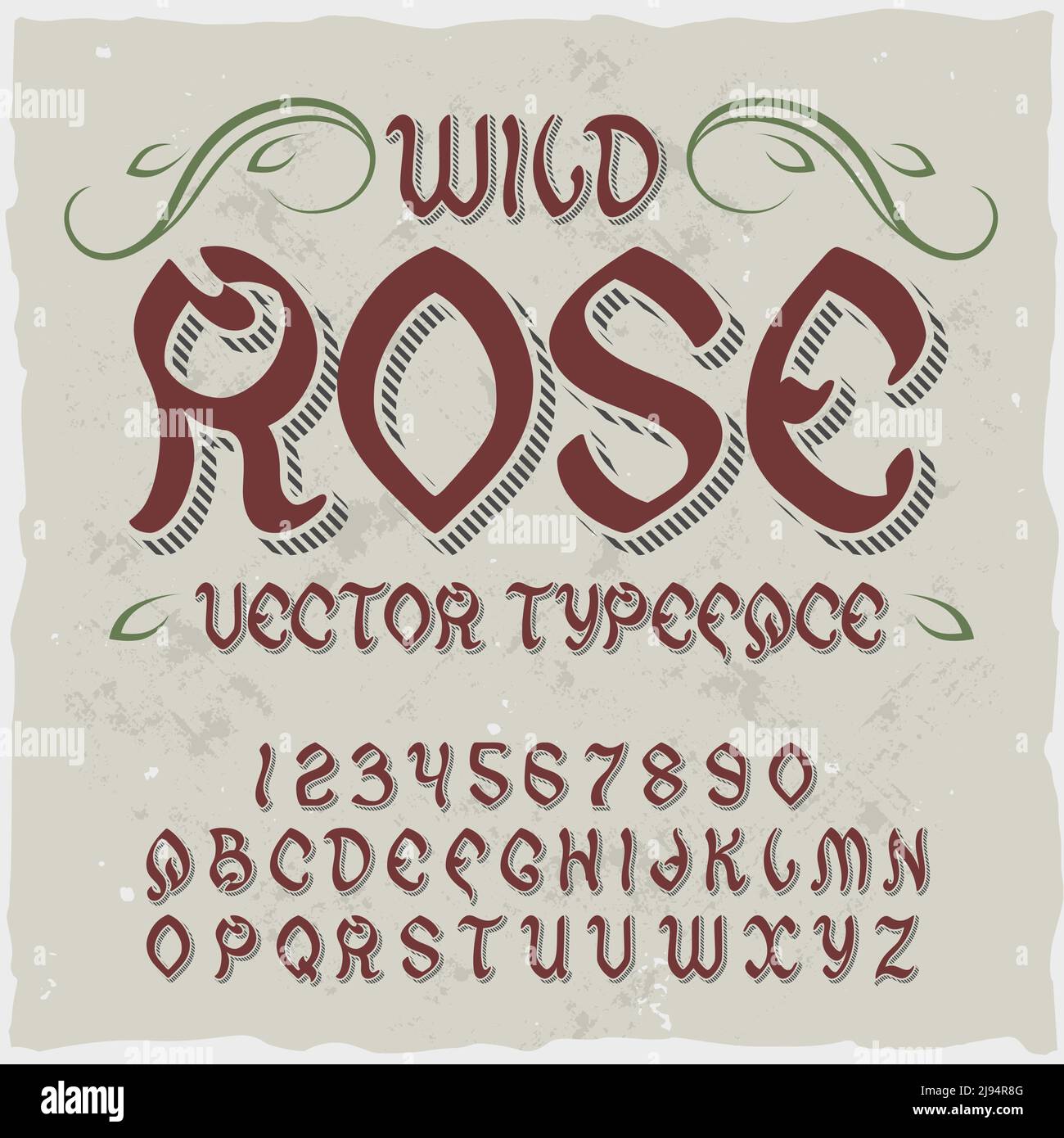 Original label typeface named "Wild Rose". Good handcrafted font for ...