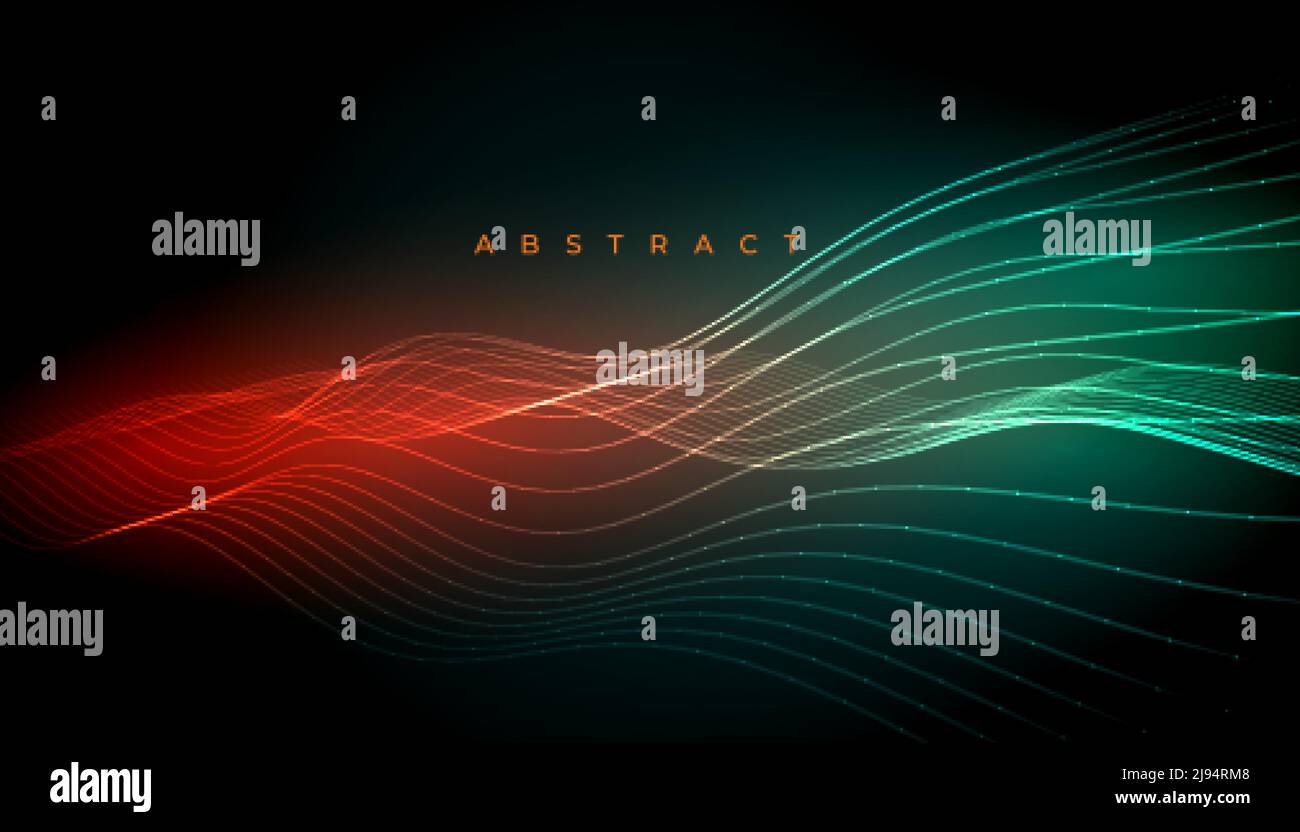 abstract digital lines glowing wavy background design Stock Vector ...