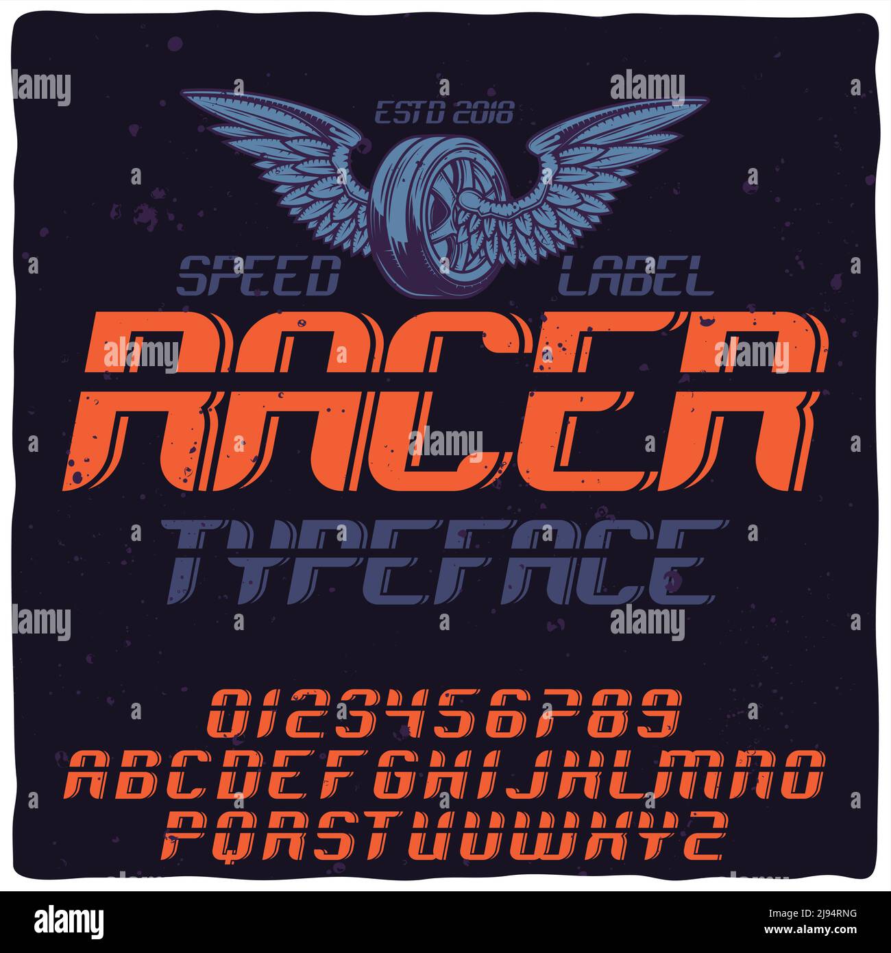 Original label typeface named "Racer". Good handcrafted font for any ...