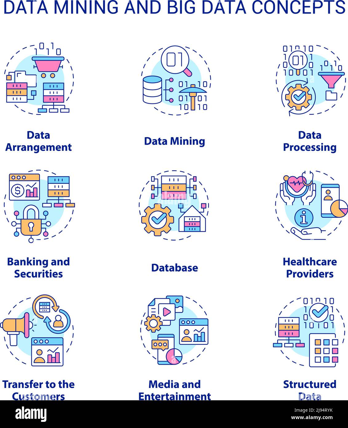 Data mining and big data concept icons set Stock Vector Image & Art - Alamy