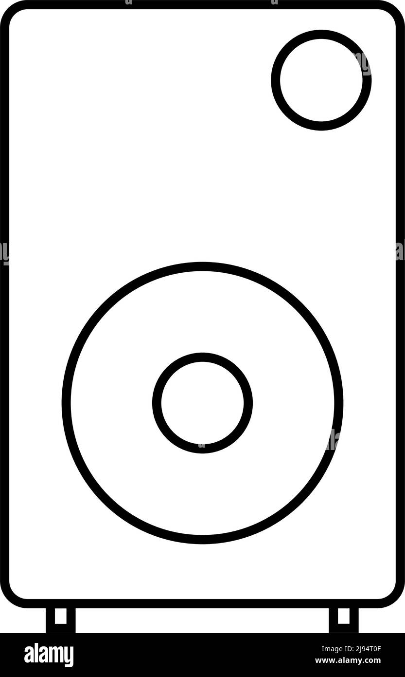 Music speaker icon. Simple icon black line with white background Stock ...