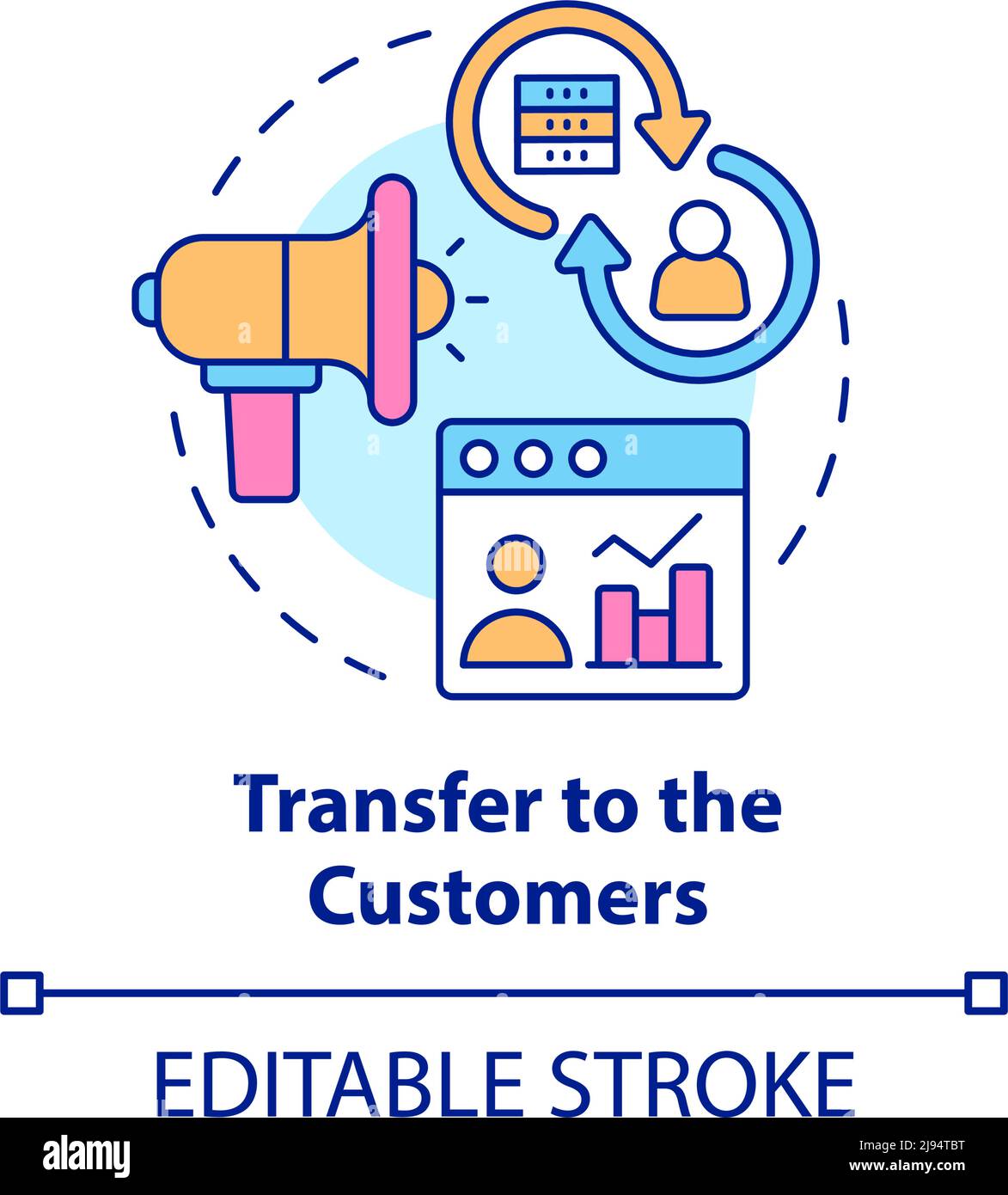 Transfer to customers concept icon Stock Vector Image & Art - Alamy