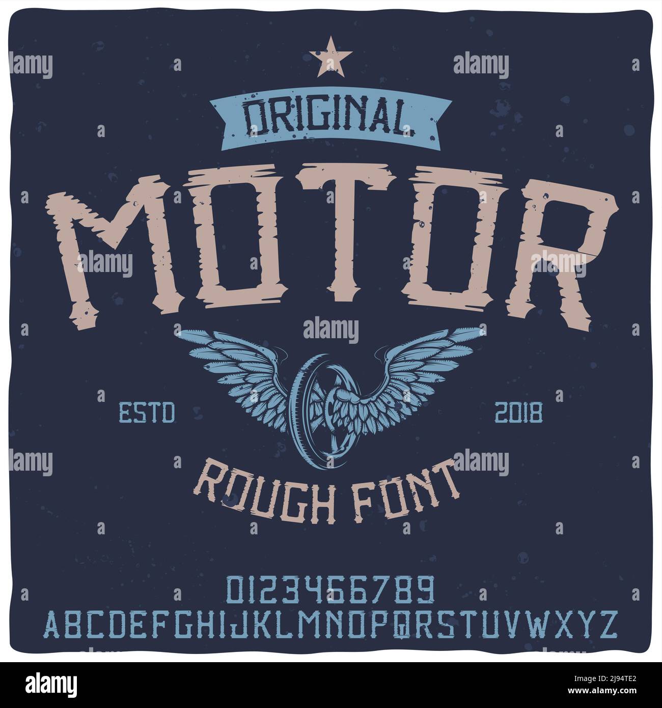 Original label typeface named "Motor". Good handcrafted font for any ...