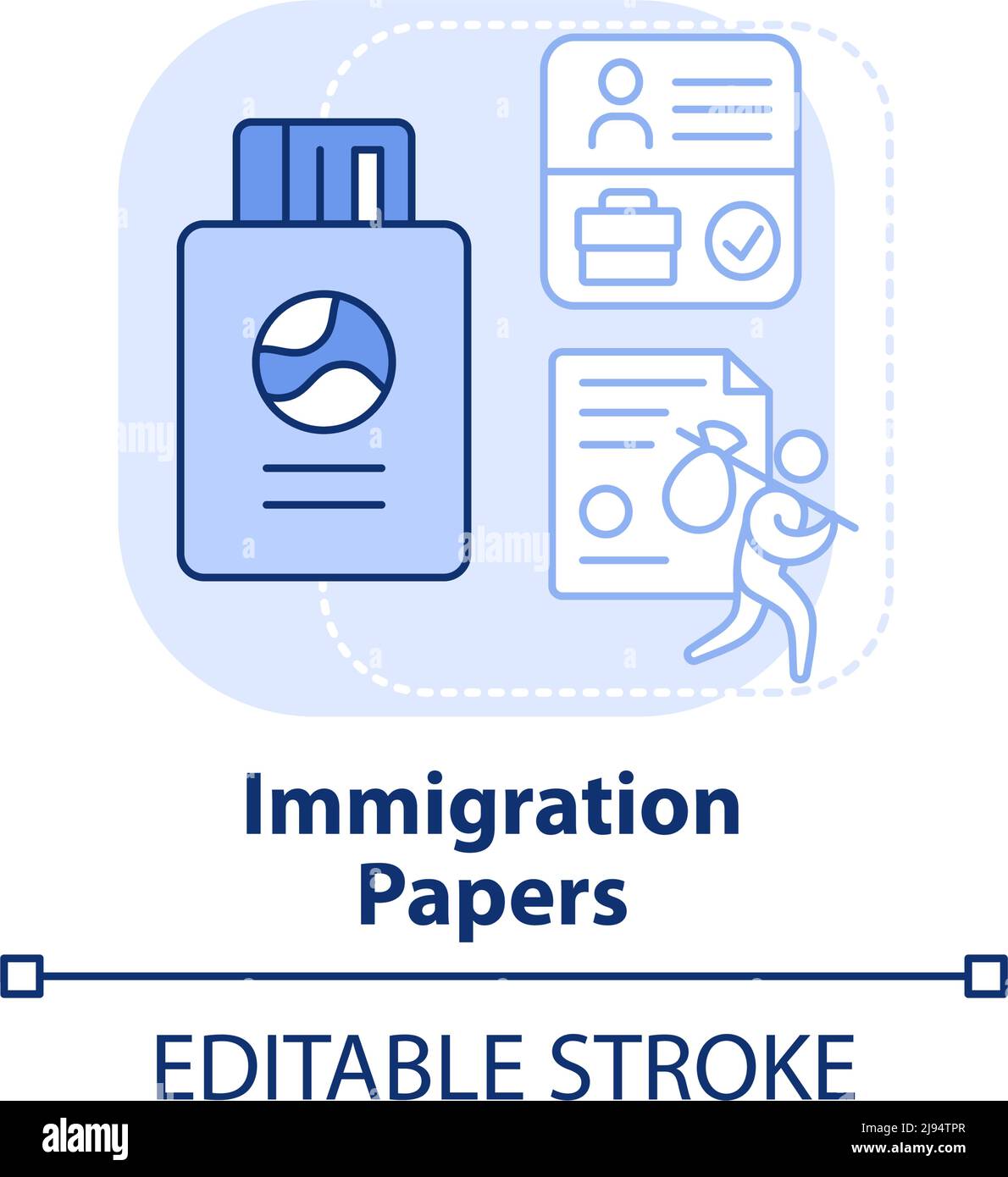 Immigration papers light blue concept icon Stock Vector Image & Art - Alamy