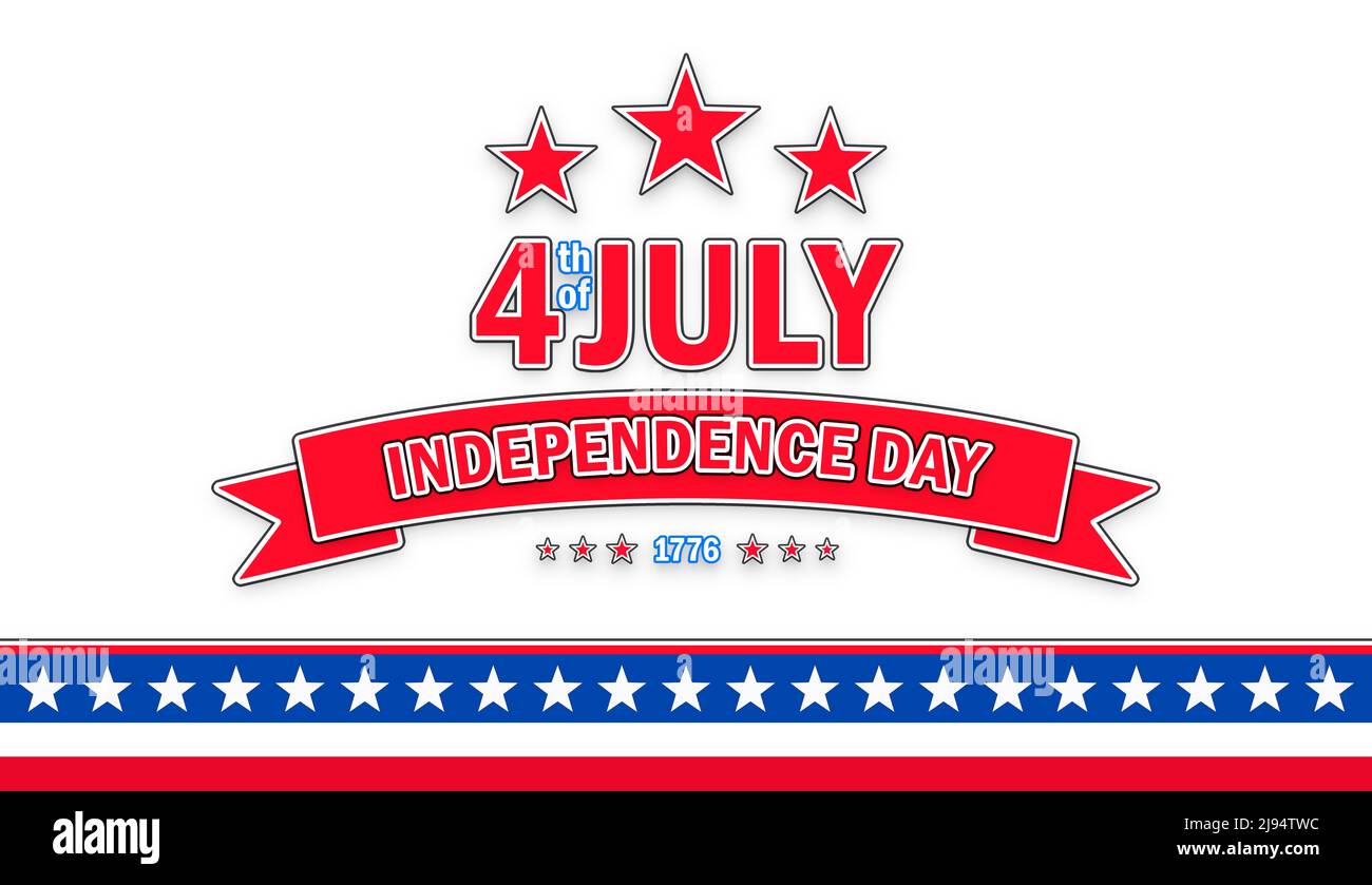 Happy 4th of July USA Independence Day greeting card with american ...