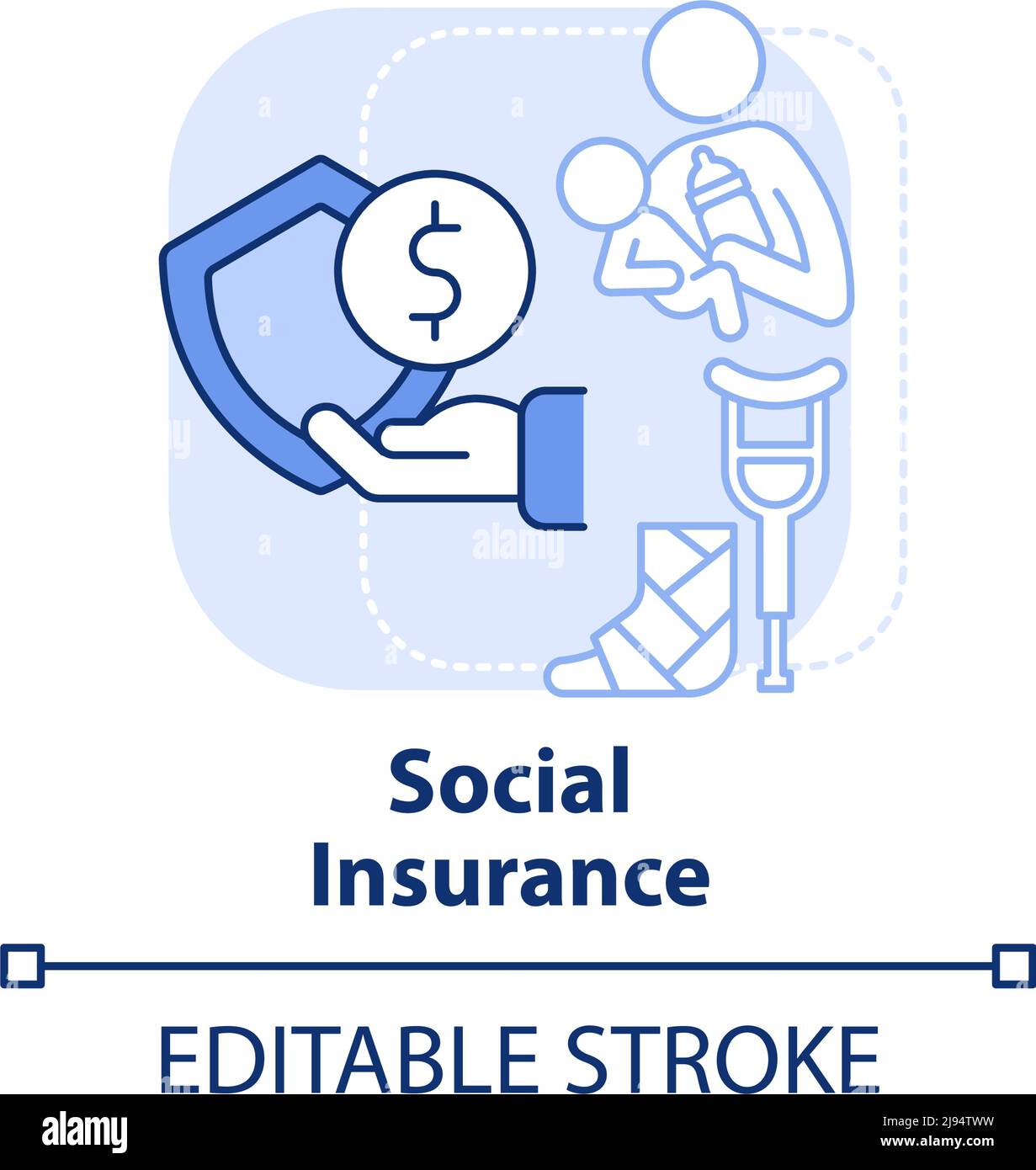 Social insurance light blue concept icon Stock Vector Image & Art - Alamy