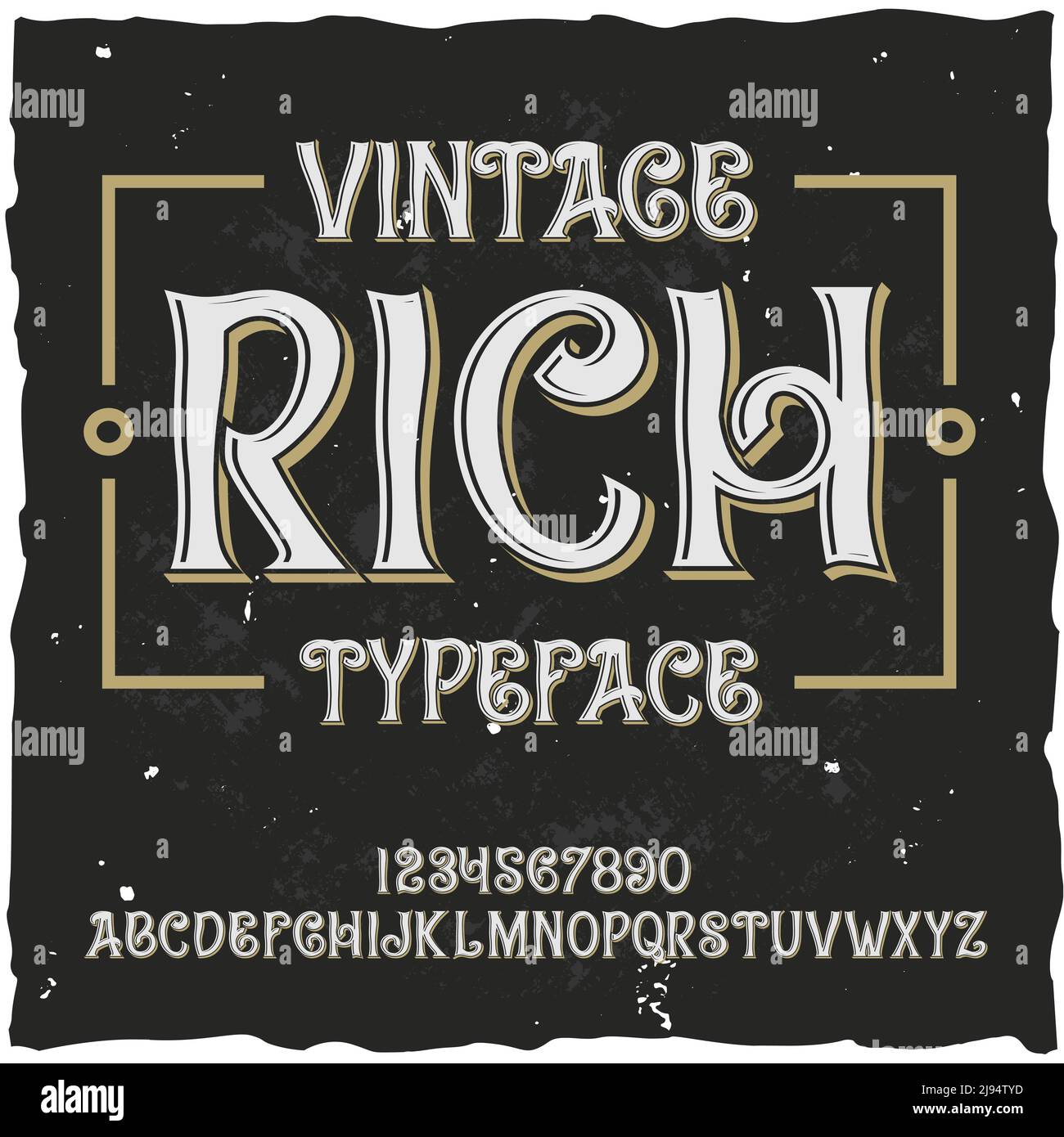Original label typeface named "Rich". Good handcrafted font for any ...