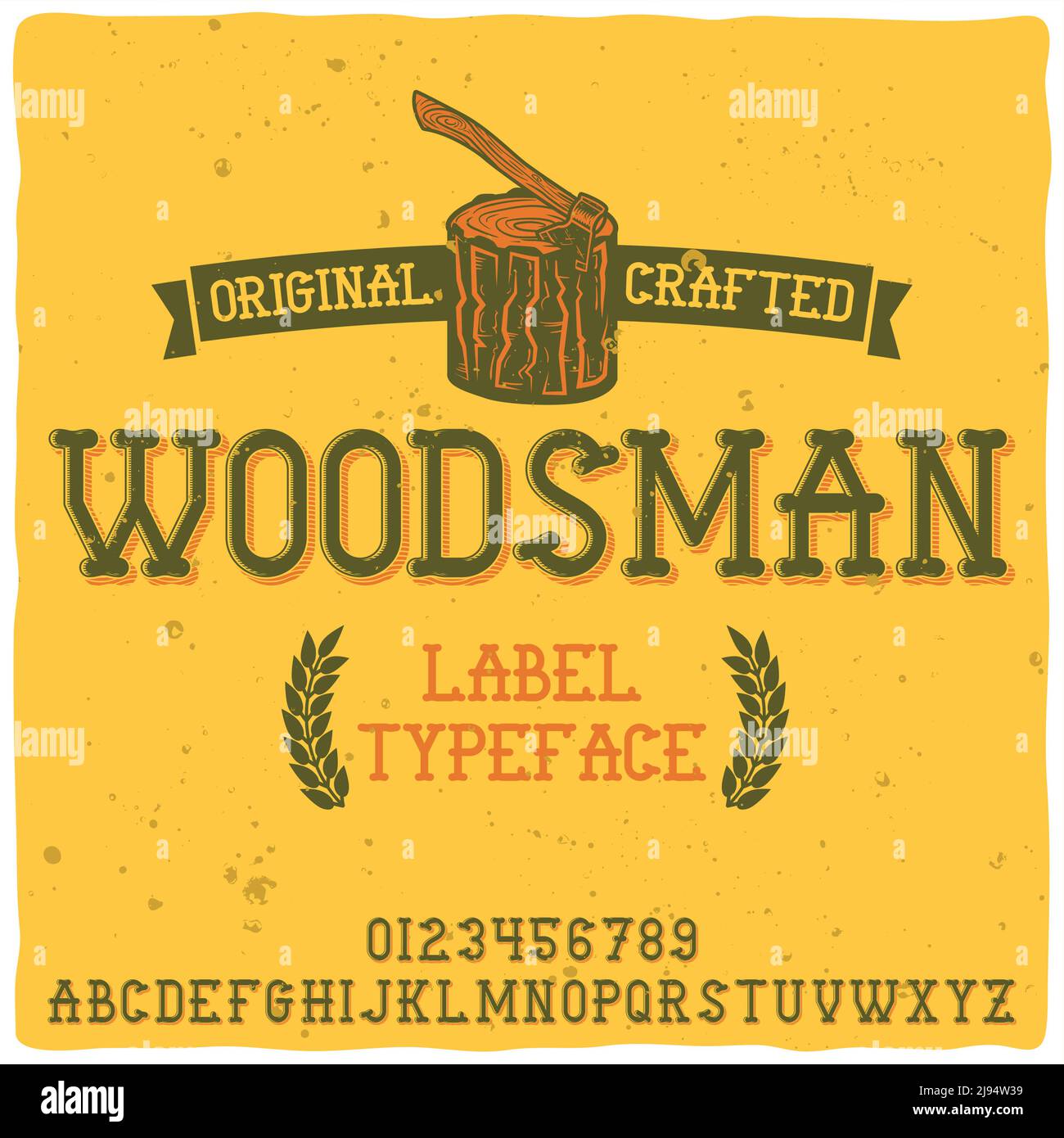 Original label typeface named "Woodsman". Good handcrafted font for any ...