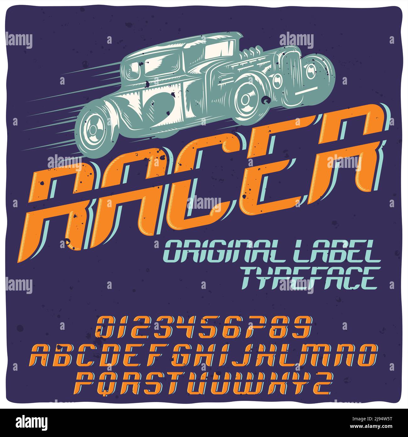 Original label typeface named "Racer". Good handcrafted font for any ...