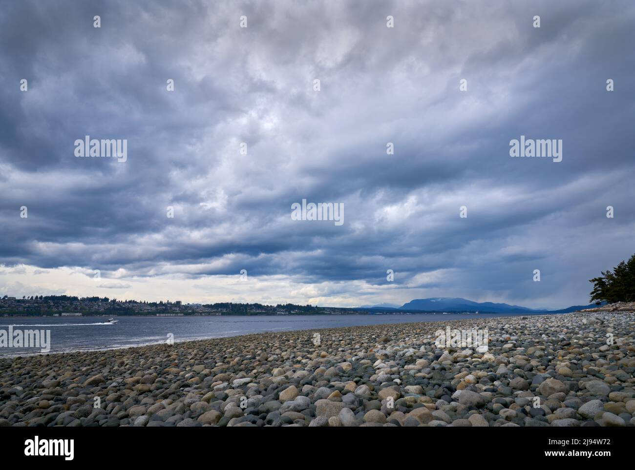 Discovery Passage Storm Campbell River. A view across Discovery Passage ...
