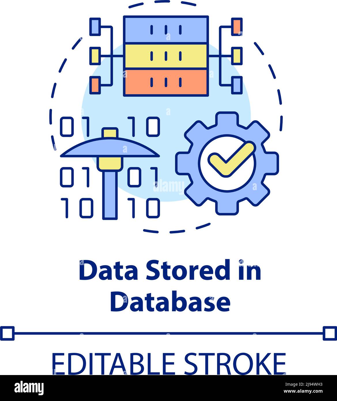 Data Stored In Database Concept Icon Stock Vector Image And Art Alamy