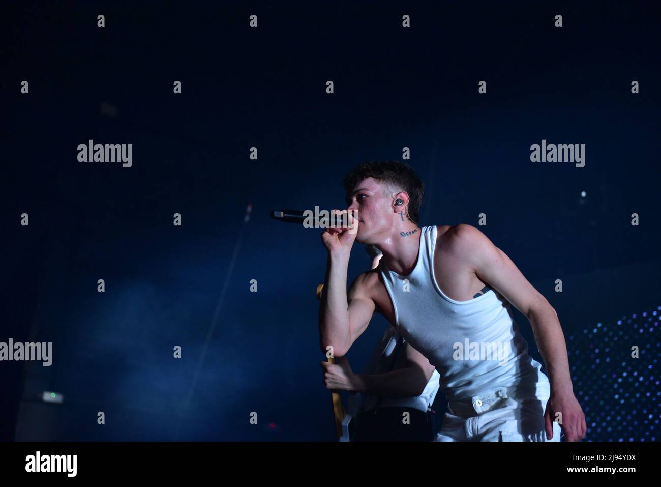 Naples, Italy. 19th May, 2022. The Italian singer Riccardo Fabbriconi ...