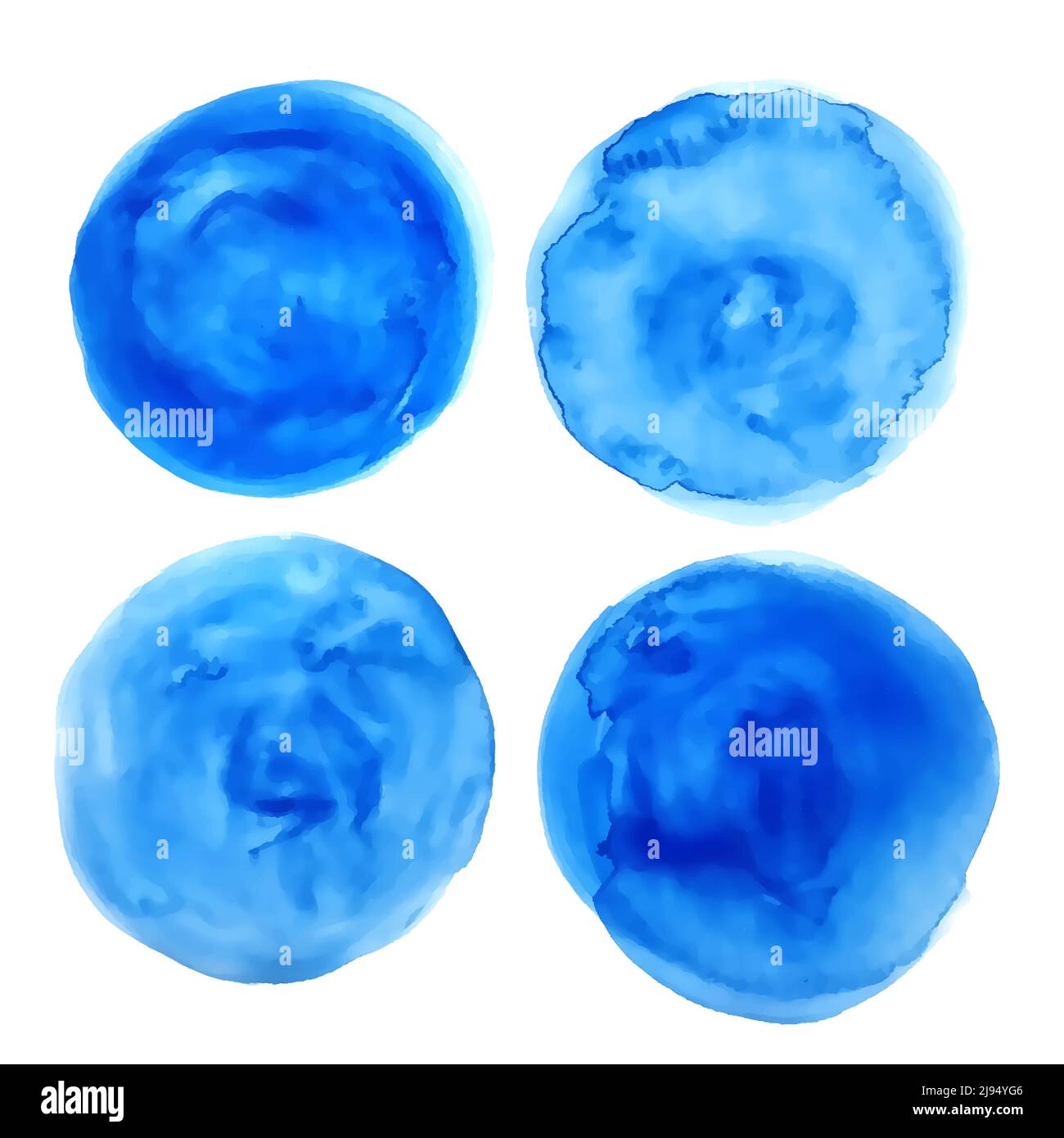 hand painted circular watercolor texture background set Stock Vector ...