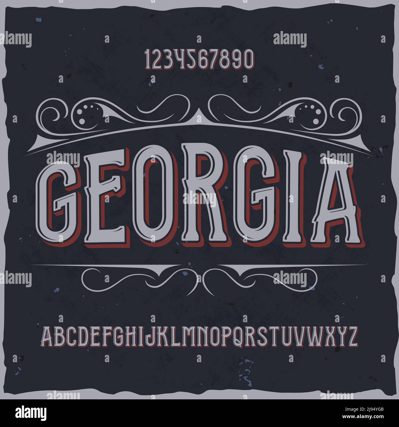 Original label typeface named "Georgia". Good handcrafted font for any ...