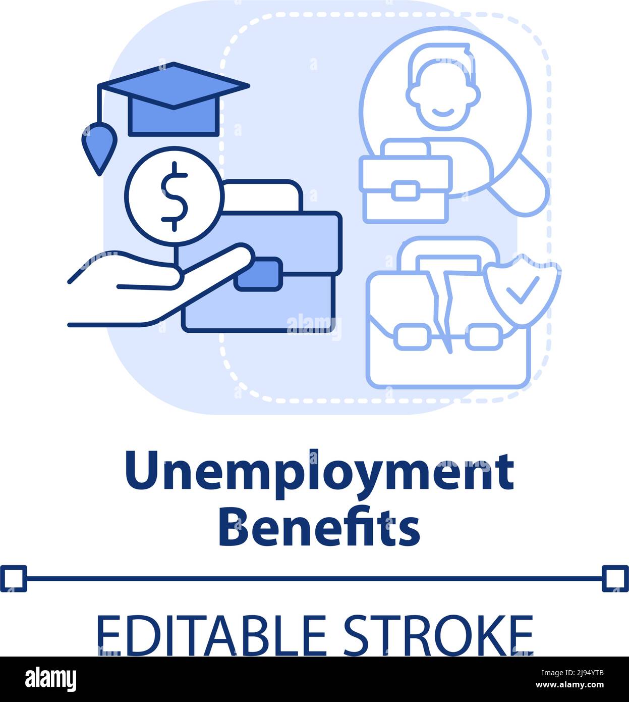 Unemployment benefits light blue concept icon Stock Vector Image & Art ...
